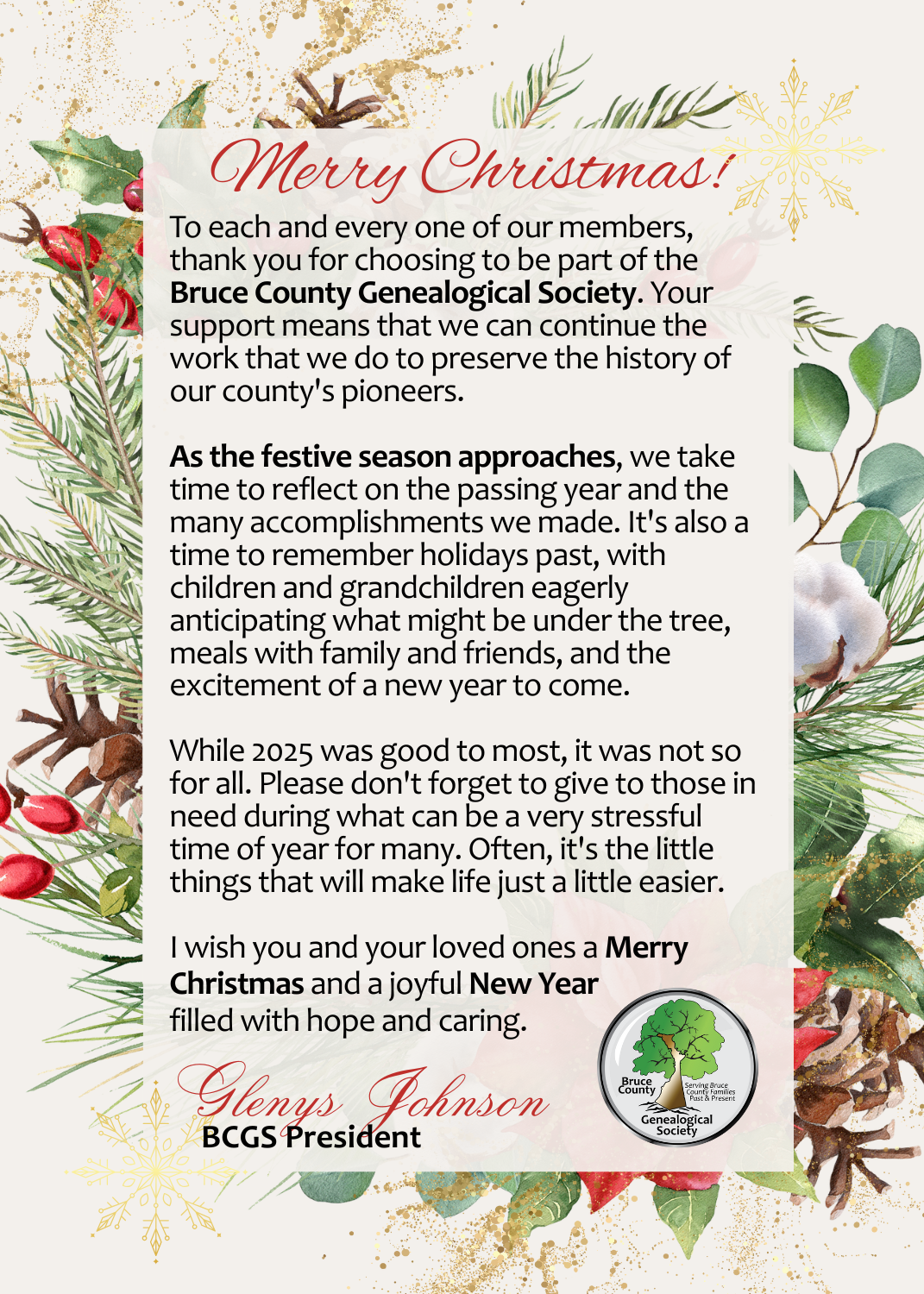 From Our Home to Yours … – Bruce County Genealogical Society